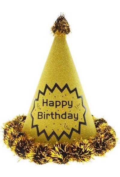 Partioutlet Gold Simli Happy Birthday Karton Şapka Küçük Partioutlet Gold Simli Happy Birthday Karton Şapka Küçük