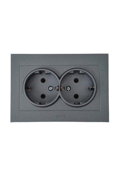 Ovivo Grano Füme İkili Topraklı Priz Çerçeveli Ovivo Grano Füme İkili Topraklı Priz Çerçeveli