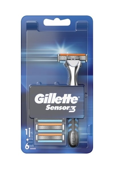 Gillette Sensor 3 Tıraş Makinesi ve 6 Yedek Tıraş Bıçağı Gillette Sensor 3 Tıraş Makinesi ve 6 Yedek Tıraş Bıçağı