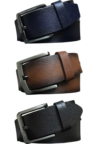 Go Deri Yumuşak 3'lü Süper Set Kot, Spor Kemer