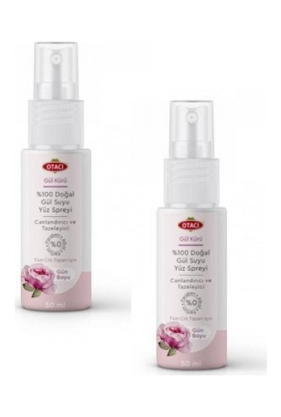 Otacı Doğal Gül Suyu Yüz Spreyi 50 ml x 2 Adet Otacı Doğal Gül Suyu Yüz Spreyi 50 ml x 2 Adet