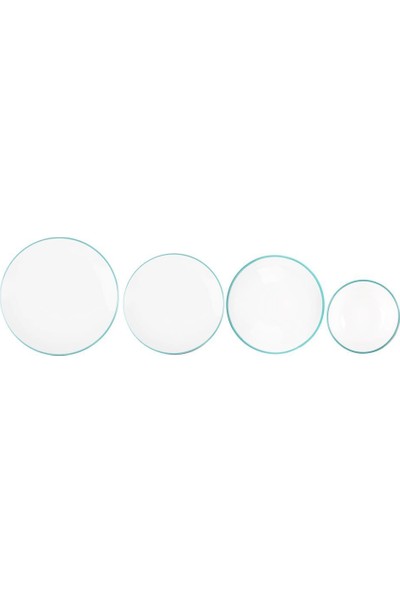 Arow Mint Serisi Beyaz Turkuaz 6 Kişilik 24 Parça Yemek Takımı