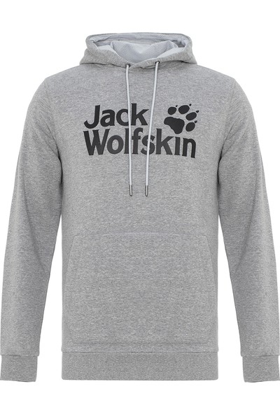 Jack Wolfskin Logo Hoody Erkek Sweatshirt L
