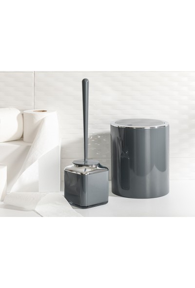 English Home Elegance 2'li Banyo Seti 19 x 21,5 cm+10 x 10 x 37 cm Antrasit English Home Elegance 2'li Banyo Seti 19 x 21,5 cm+10 x 10 x 37 cm Antrasit