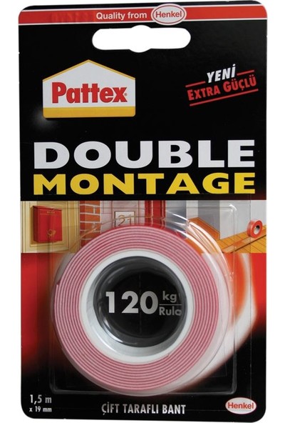 Pattex Double Montage Çift Taraflı Bant 120KG Pattex Double Montage Çift Taraflı Bant 120KG