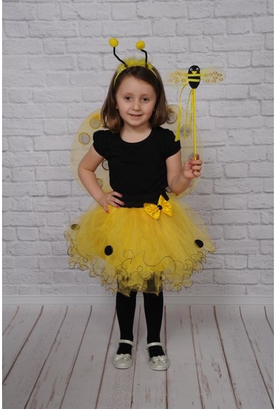 Sedacan Kostüm Kız Arı Etekli Kanat Set Takım Kostüm Sedacan Kostüm Kız Arı Etekli Kanat Set Takım Kostüm