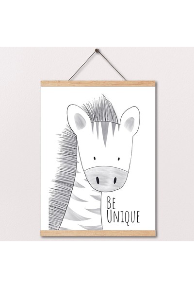 Dekor Loft Şirin Zebra Pu Deri Çocuk Odası Duvar Tablosu AST-119