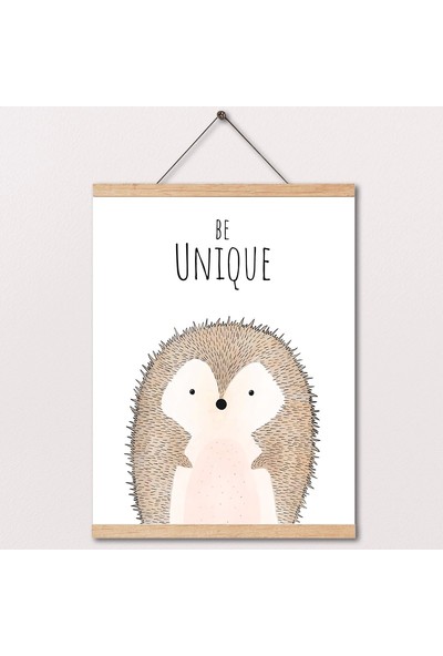 Dekor Loft Şirin Kirpi Pu Deri Çocuk Odası Duvar Tablosu AST-113