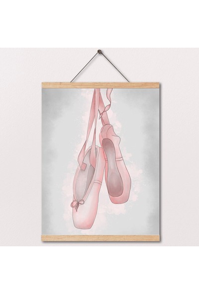 Dekor Loft Balerin Ayakkabısı Pu Deri Çocuk Odası Duvar Tablosu AST-121