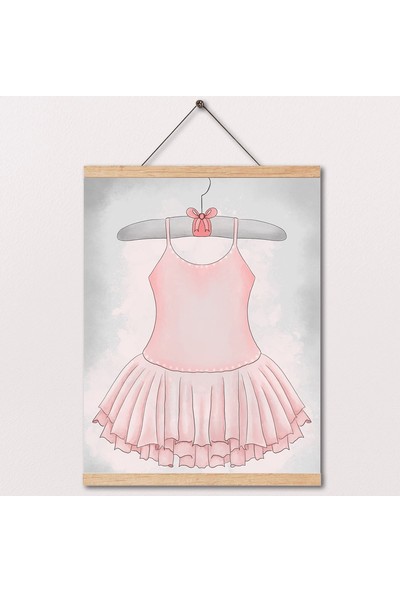 Dekor Loft Balerin Elbisesi Pu Deri Çocuk Odası Duvar Tablosu AST-120