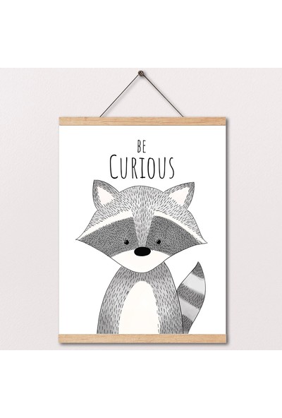 Dekor Loft Şirin Rakun Pu Deri Çocuk Odası Duvar Tablosu AST-109