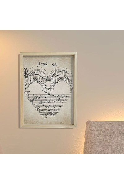 DekorLoft Doğal Çam Müzik Odası Çerçeveli Duvar Tablosu Antik Müzik Aşk Odası DekorLoft Doğal Çam Müzik Odası Çerçeveli Duvar Tablosu Antik Müzik Aşk Odası