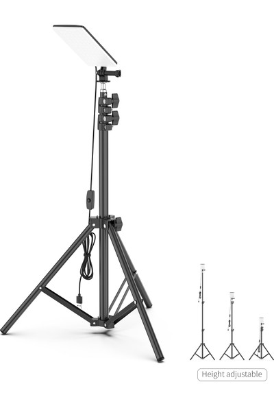 Buyfun 84 LED Işıklı Özçekim Teleskopik Tripod - Siyah (Yurt Dışından)