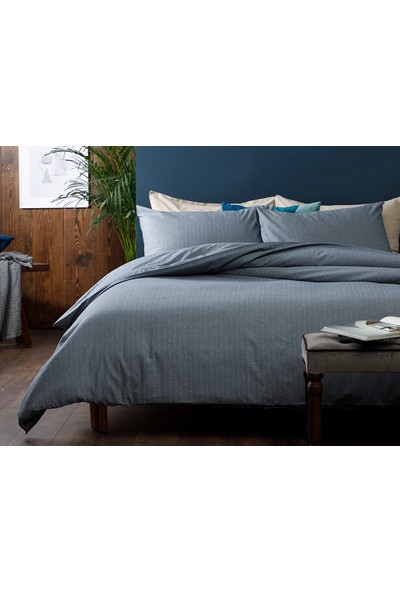 English Home Sharp Twill Suit Tek Kişilik Nevresim Takımı 160 x 220 cm Lacivert