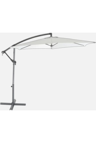 Evinizin Atölyesi Sütlü Kahve Bahçe Şemsiyesi,3 mt Ampül Şemsiye, Makaralı Bahçe Şemsiyesi, Balkon Şemsiyesi