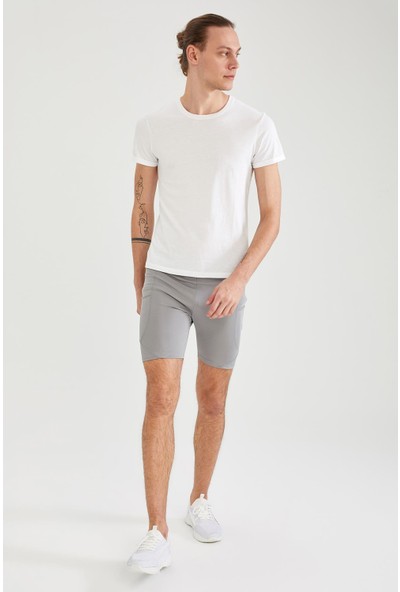 DeFacto Slim Fit Teknik Kumaşlı Sporcu Kısa Şort T2755AZ21SP