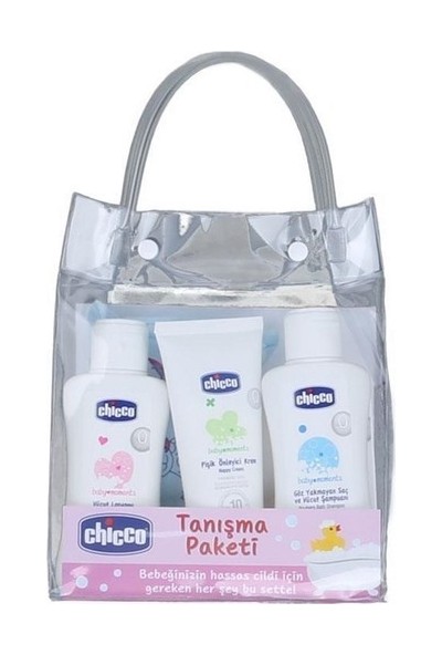 Chicco 5 Parça Tanışma Seti Şeffaf Çantalı - Pembe Chicco 5 Parça Tanışma Seti Şeffaf Çantalı - Pembe