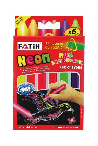 Fatih 50190 Neon Wax Crayon Jumbo Mum Boya 6 Renk Fatih 50190 Neon Wax Crayon Jumbo Mum Boya 6 Renk