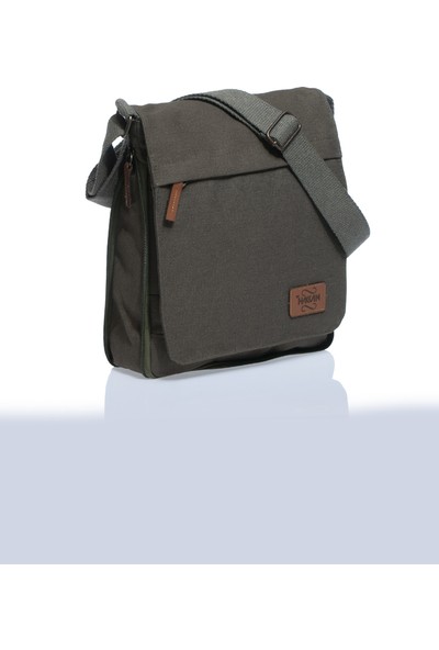 Hakan Çanta GK14 Kanvas Postacı Dik Çapraz Çanta Haki