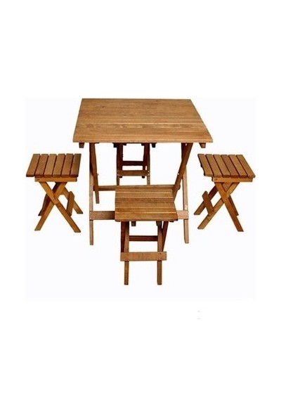 Pratik Katlanır Ahşap Masa Sandalye Pratik Katlanır Ahşap Masa Sandalye