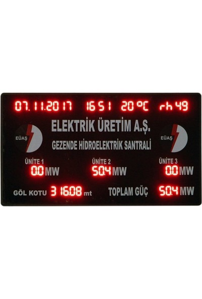 Dolunay LED Dijital LED Santral Bilgi Tabelası