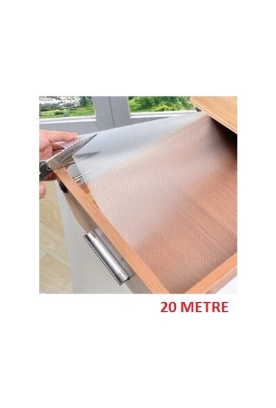 Depoexpres Şeffaf Eva Kaymaz 45 cm x 20 Metre Raf Dolap Içi ve Çekmece Içi Örtüsü Eva 45 cm x 20 Metre