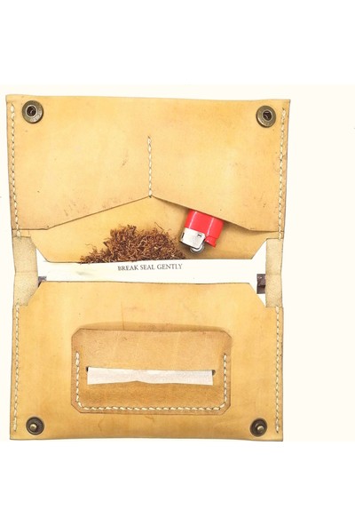 Zamaniscraft No.14 El Yapımı Hakiki Deri Tütün Kesesi