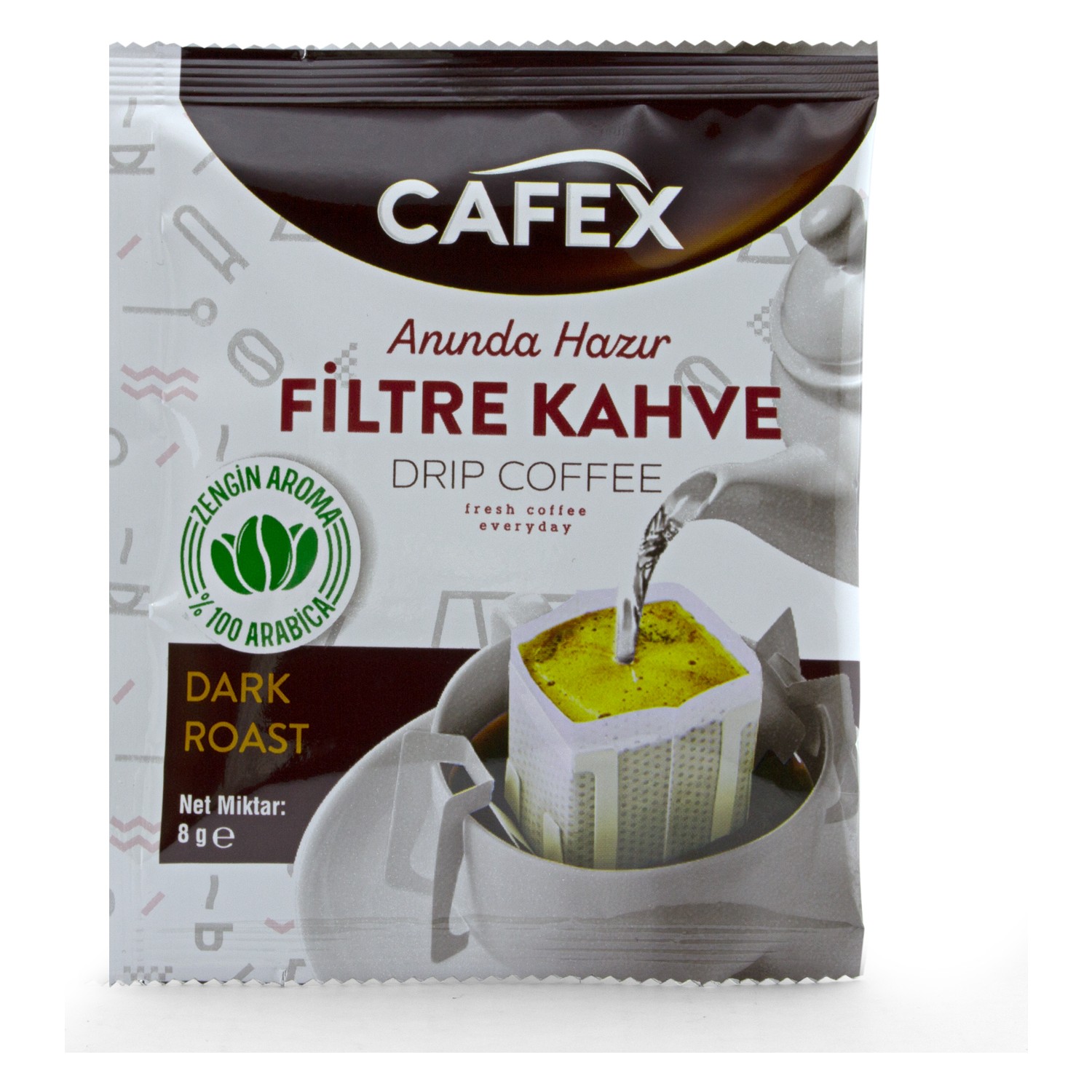 Cafex Poşet Filtre Kahve Dark Roast 16'lı Paket 8 gr x 16 Fiyatı