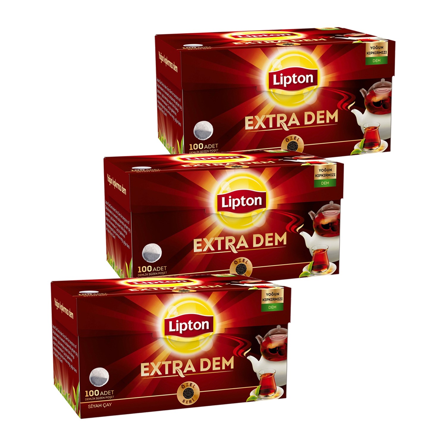 Lipton Extra Dem Demlik Poşet Çay 100 x 3,2 gr - 3'lü Set Fiyatı