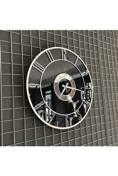 Duvar Saati Dekoratif , Büyük Aynalı Duvar Saati Özel Tasarım -50cm