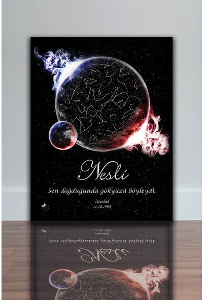 Yıldız Haritası Tablosu Ay Serisi Serenade