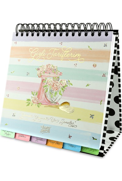 Victoria's Journals Bölümlü Tarif Defteri 22 x 22 cm