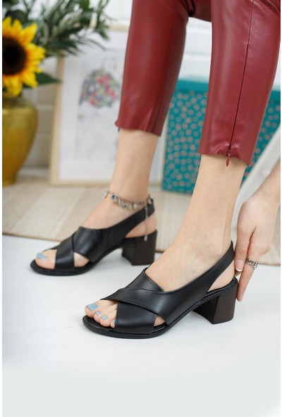 Diego Carlotti Hakiki Deri Kadın Topuklu Sandalet