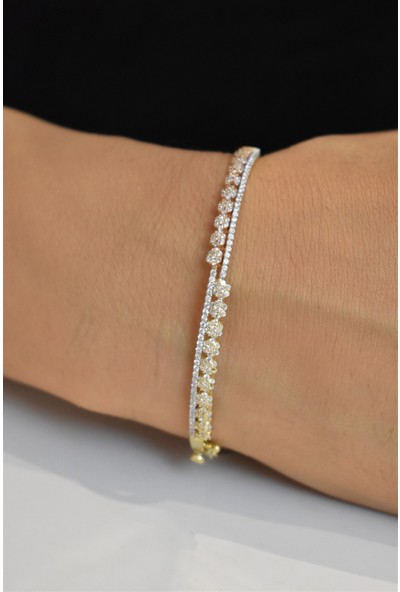 Aydın Gold 14 Ayar Altın,taşlı Kelepçe