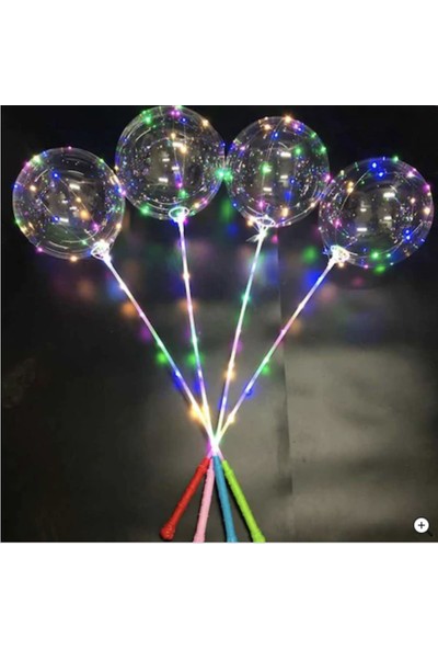 Niyet Işıklı Balon - Transparent LED 3 Fonksiyonlu - Şeffaf Balon Çubuklu Niyet Işıklı Balon - Transparent LED 3 Fonksiyonlu - Şeffaf Balon Çubuklu