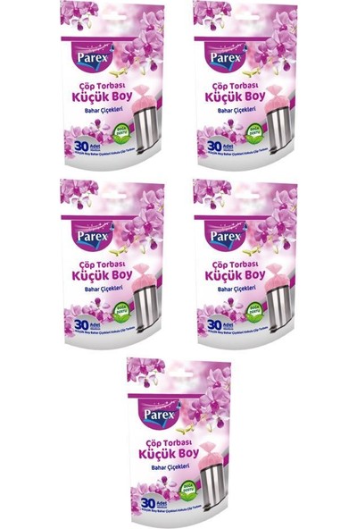 Parex Premium Bahar Kokulu Çöp Torbası 5' Li Paket Küçük Boy Parex Premium Bahar Kokulu Çöp Torbası 5' Li Paket Küçük Boy