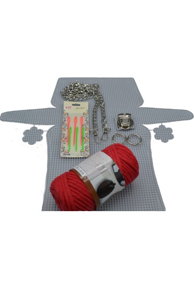 Haser E-Ticaret Çanta Kanvas Seti Kırmızı Makrome Ipli Haser E-Ticaret Çanta Kanvas Seti Kırmızı Makrome Ipli