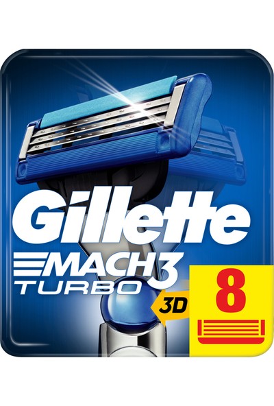 Gillette Mach3 Turbo 8'li Yedek Tıraş Bıçağı Gillette Mach3 Turbo 8'li Yedek Tıraş Bıçağı