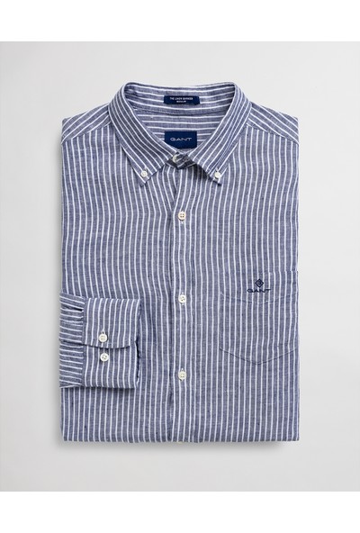 Gant Erkek Mavi Çizgili Regular Fit Gömlek 3012520.423 Gant Erkek Mavi Çizgili Regular Fit Gömlek 3012520.423