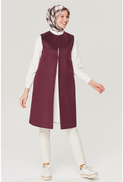 Armine Kaşe Yelek 21Y4216 Mürdüm