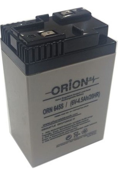 Orion 6V 4.5 Ah Işıldak Aküsü - Geçmeli Tip Akü