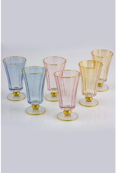 Paşabahçe Altın Yaldızlı Diamond Kahve Yanı Su Likör Bardağı Takımı Seti 6'lı