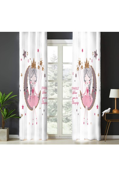 Jungle Halı Dekoratif Prenses Ay Yıldız Pırıltılı Kız Çocuk Odası Fon Perdesi