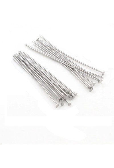 Subu Takı 200 Adet Gümüş Renk 35 mm Düz Başlı Takı Çivisi Takı Malzemesi