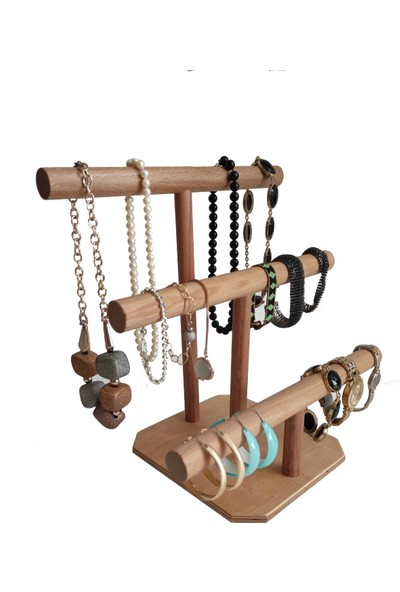 Ahşap Takı Askısı Takı Standı 3'lü