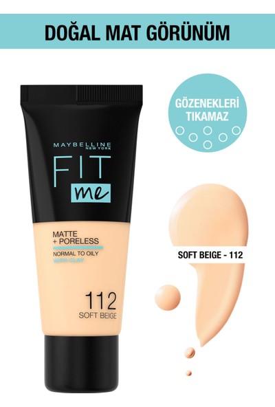 Maybelline Fit Me Matte+Poreless Fondöten NO:112 Maybelline Fit Me Matte+Poreless Fondöten NO:112