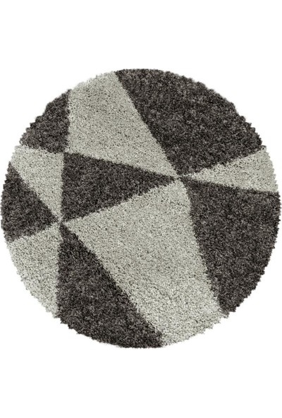 Ayyıldız Yuvarlak Desenli Shaggy Halı Yumuşak Geometrik Üçgen Desenli Toprak Bej
