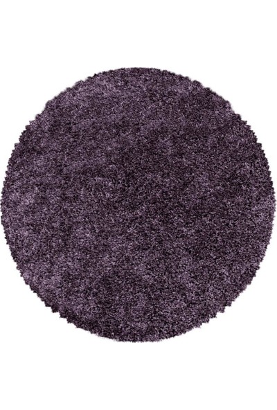 Ayyıldız Yuvarlak Shaggy Halı Yumuşak Yüksek Havlı Düz Mor Lila Renklerde