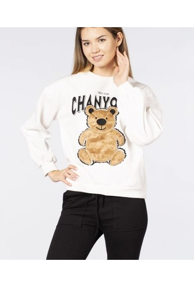 Barrels and Oil Chanyoou Baskılı Sweat-Ekru