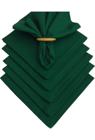 Desen İzmir Desenİzmir Amerikan Servis 6'lı Kumaş Peçete Koyu Yeşil Renk